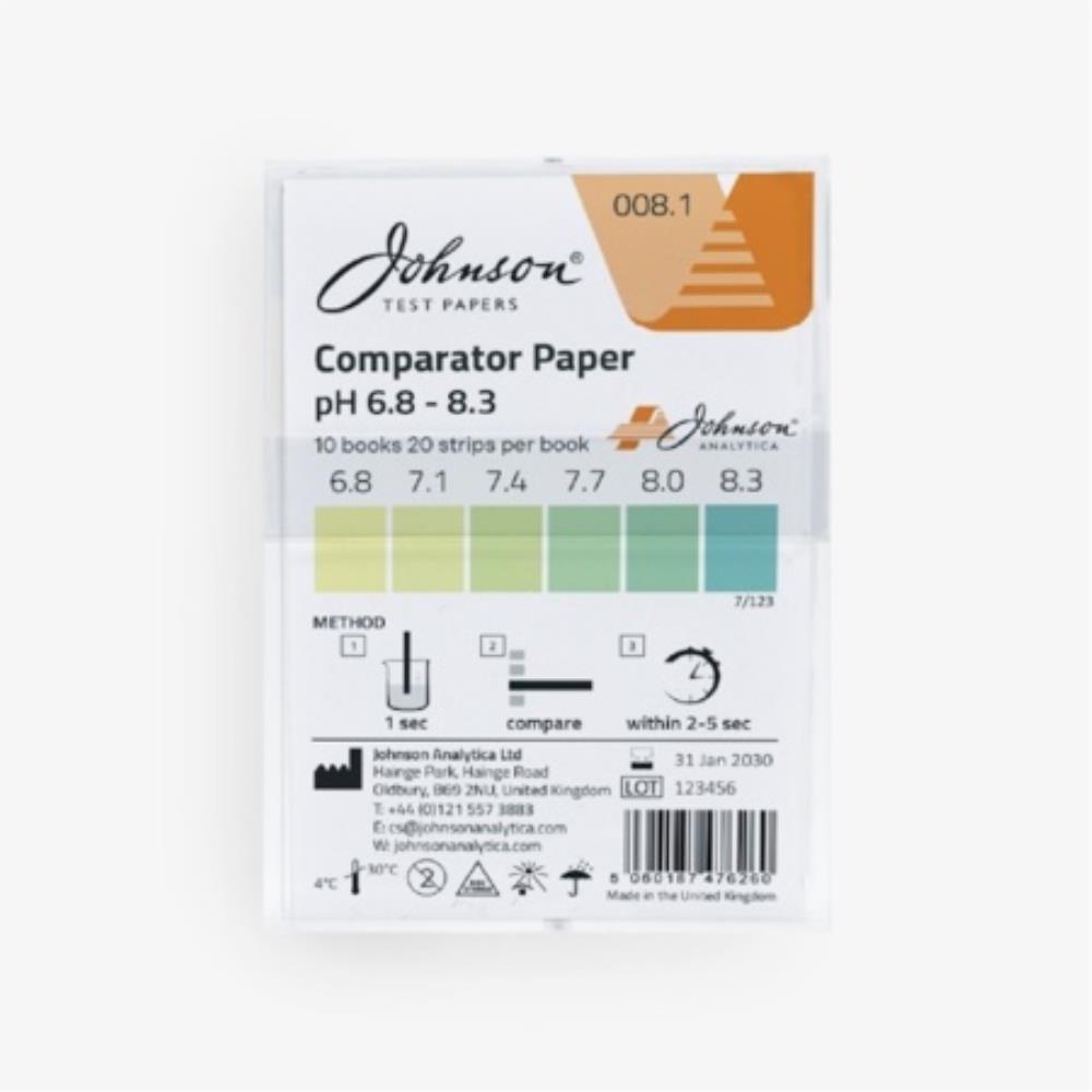 Johnson Comparator Paper pH 6. | PAP1150 | JOHNSON TEST PAPERS | SE