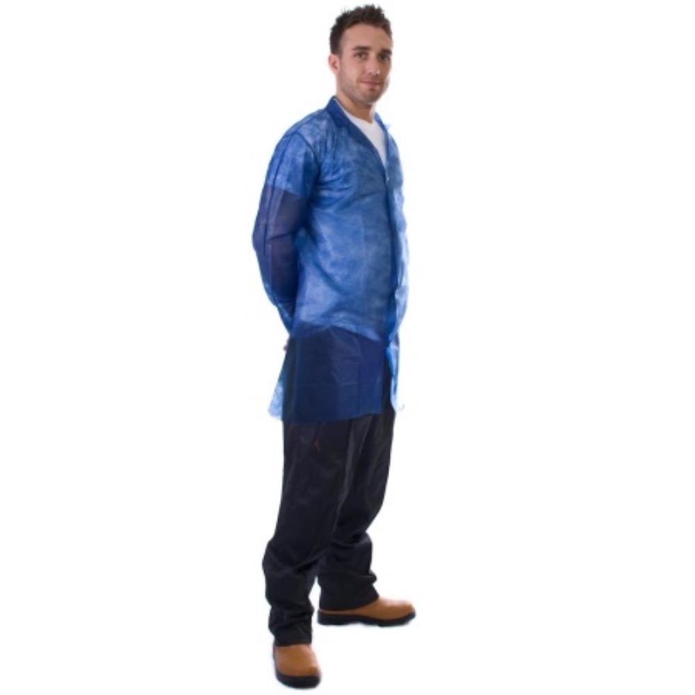 Non-Woven Lab Coat With Popper | SAF9852 | SUPERTOUCH | SE